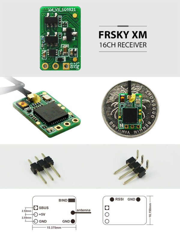 FrSky 16CH Micro Receiver XM+ | RCProduct.in