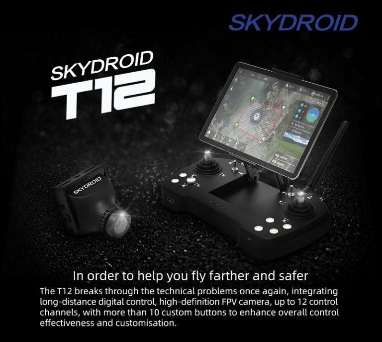Skydroid T12 2.4GHz 12CH Intergrated Video and Telemtry System ...