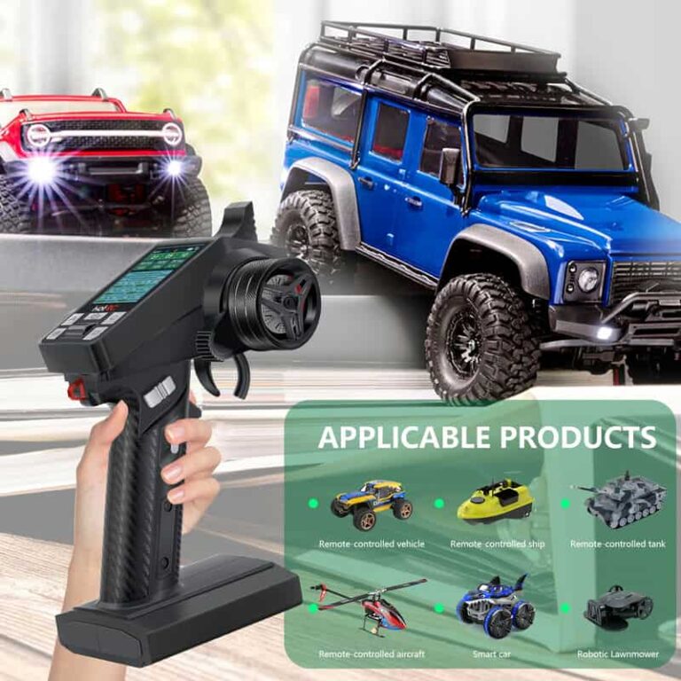 HotRC 8 Channel Metal Hand Wheel RC Radio Transmitter and Receiver ...